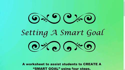 ** WORKSHEET only** for SMART GOAL SETTING ACHIEVEMENT PERSISTENCE SEL ...