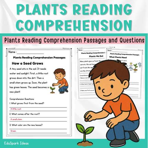 Plants Reading Comprehension Passages and Questions for 1st-2nd Grades