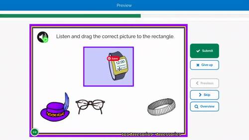Boom Cards - Los Accesorios - Listening and Spelling Activities by NATAM