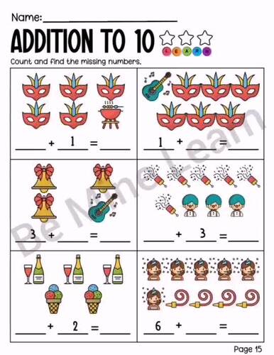 Addition and Subtraction to 10 with Picture | New Year Math | Missing ...