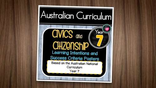 Civics and Citizenship Year 7 Learning Intentions and Success Criteria ...