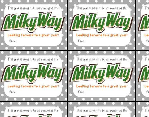 Milky Way Chocolate Beginning of Year Gift Tag by Highs and Lows of a ...