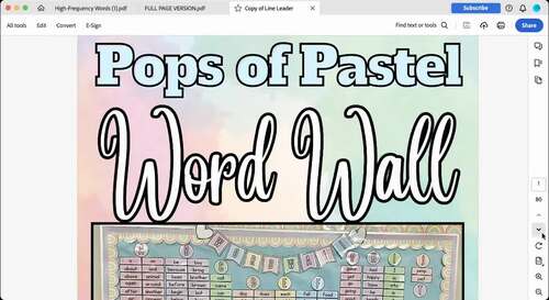 Pops of Pastel Word Wall, First Grade, EDITABLE, 100 Fry/ Into Reading ...