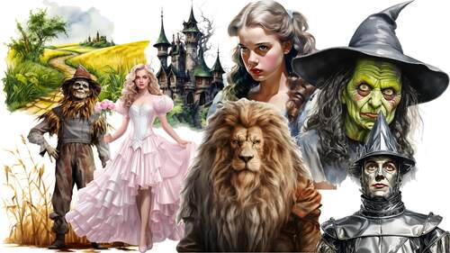 Watercolor Wizard Of Oz Clipart Set of 20 Files by ArtisticTimberStudio