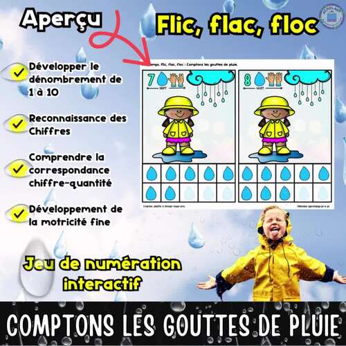 Printemps. Flic, flac, floc Comptons les gouttes de pluie | TPT