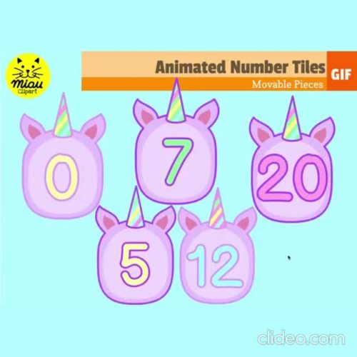 UNICORN ANIMATED NUMBERS - GIF CLIP ART by Miau clipart | TpT