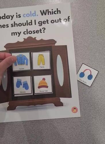 Dressing for the Weather Life Skills Activity with Clothing Picture Cards