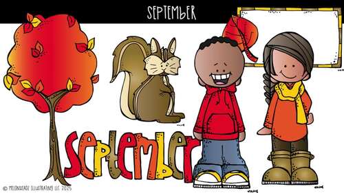 September clip art Fall clip art Mini by Melonheadz Clipart | TPT