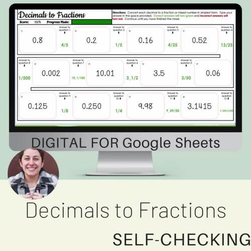 Decimals to Fractions: Self-checking Mystery Path by Math with Ms Baron