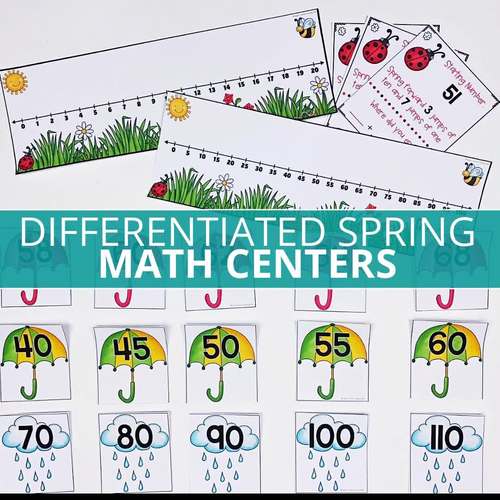 Spring Math Centers for 1st & 2nd Grade | Differentiated | TPT