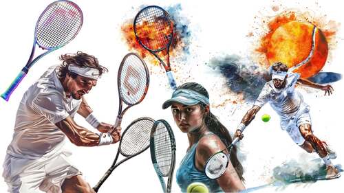 Watercolor Tennis Clipart Set of 20 Files by ArtisticTimberStudio