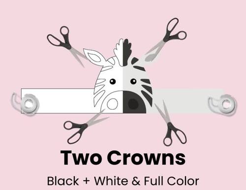 Zebra Crown / Party Hat / Mask / Costume / Animal / Headband ** Two ...