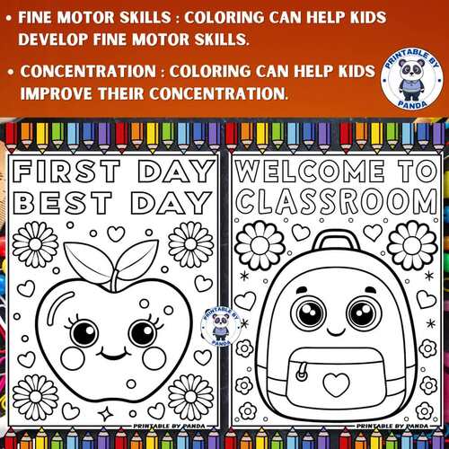 Welcome Back To School Coloring Pages Sheets : Welcome Back To School Cards