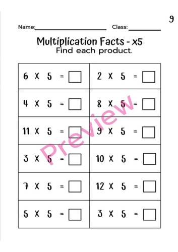 Multiplication by 2, 5, 10 Worksheets by RED Sheets | TPT