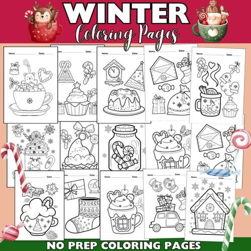 cute winter coloring pages for toddlers