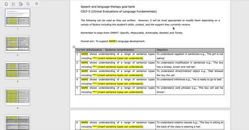 CELF-5 IEP Goal bank | Neurodiversity affirming goals | Speech language ...