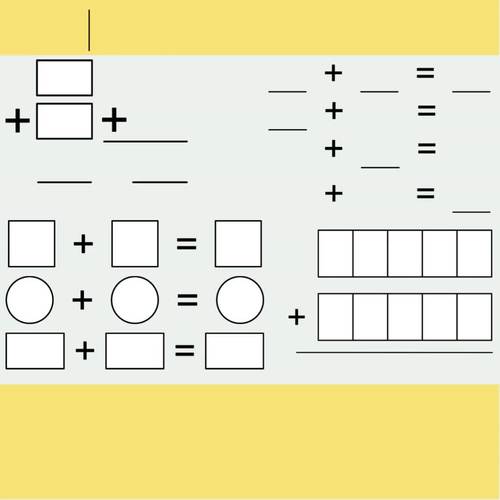 Addition Templates (Number Bonds and Vertical Equations) - Clipart