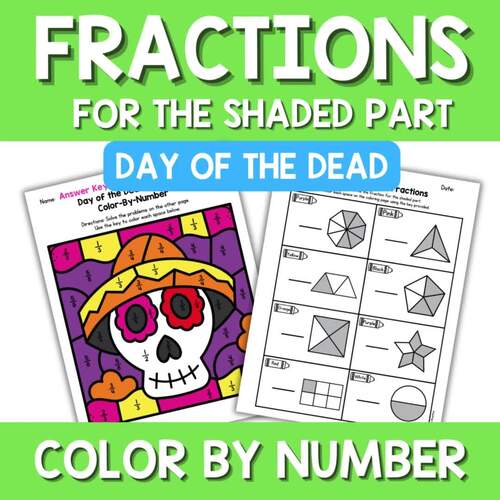 Dia de los Muertos Fractions Color by Number Code Fun Math Activity ...