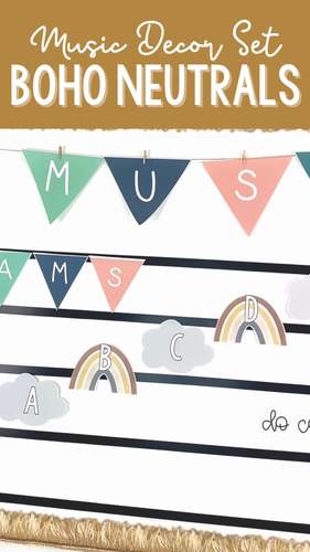 Boho Music Classroom Decor Bundle by Inspired and Wired Music | TpT