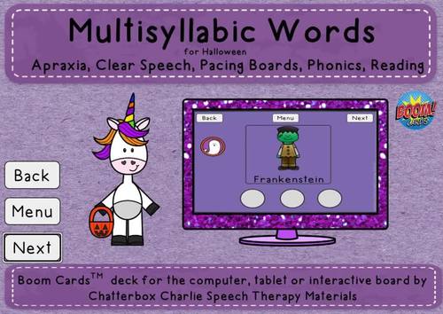 Multisyllabic Words for Halloween Boom Cards | TPT