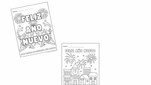 Spanish New Year Activities Coloring Pages Feliz Año Nuevo 6 Printables
