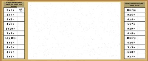 Mystery Digital Pixel Art NO PREP Winter Friends Multiplication to 10