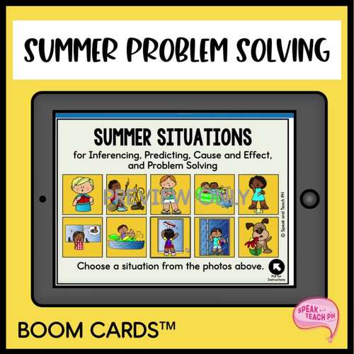 Summer Social Skills and Problem Solving Speech Therapy Boom Cards™