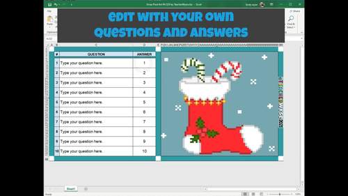 Christmas Pixel Art Stocking Editable and Self Checking Activity for ...