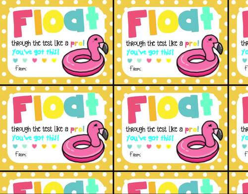 Floaty Testing Motivation Gift Tag- Float through the test like a pro ...