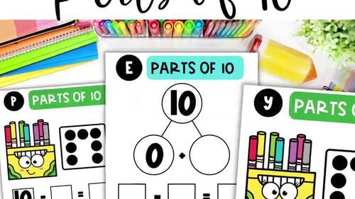 Math Facts Task Cards | Add and Subtract within 5 + Parts of 10 | TPT