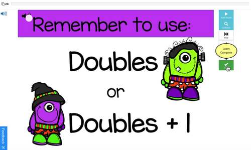 Halloween Doubles and Doubles Plus One Boom Cards by Jennifer Bates
