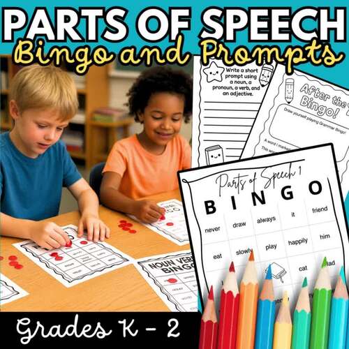 Bingo: Parts of Speech Game (Noun, Verb, Adverb, Adjective, and Pronoun ...