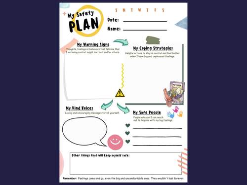My Safety Plan | Coping Plan | Crisis Plan | Triggers, Feelings, Coping ...