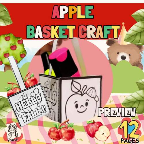 Apple Craft Box & Basket | Fall Season Activity for Kids | Printable ...