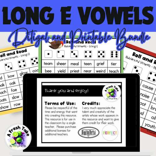 Long E Advanced Vowels Words Sentences Roll & Read - Digital Game ...