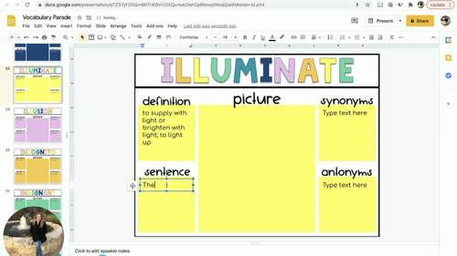 Vocabulary Parade End of Year Activity | Google Slides by Mrs Hudson ...