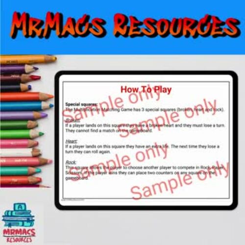 Valentine's Day Grade 2 to 4 Math Multiplication Matching Game | One-Digit