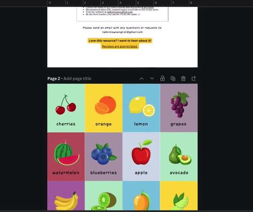 Fruit and Vegetables Vocabulary Cards 32 Flashcards for Games Memory ...