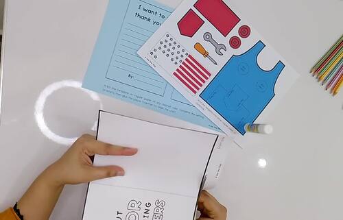 Labor Day Card Writing Craft Back to School Community Helper by Xee One ...