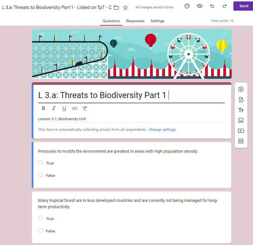 Biodiversity Issues | Google Forms | Environmental Science | Unit Bundle