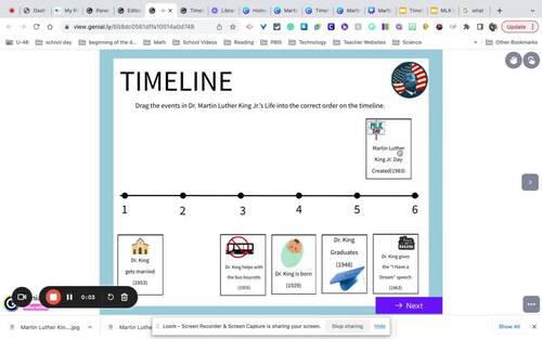 Martin Luther King Jr. Digital Timeline and Sorting No Prep for primary ...