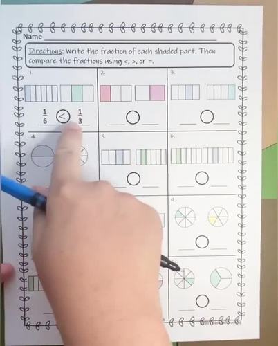 Comparing Unit Fractions Worksheets by Basic Biz Teaching | TPT