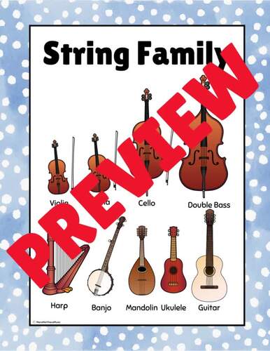 Instrument Family Posters - Watercolor Pastel by Mara Mattheus Music