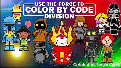 USE THE FORCE to Color by Code – Division – EDITABLE MAGIC PDF! | TPT