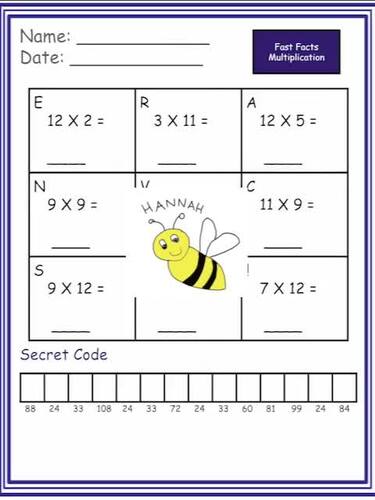 Multiplication and Division Secret Codes Yearlong Bundle -No Prep Fact ...