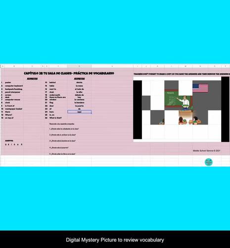 Tu Sala de Clases Activity Bundle - Autentico 1/Realidades 1 Capítulo 2B