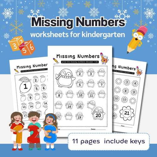 Missing numbers worksheets for kids, easy math for kids, worksheets for ...