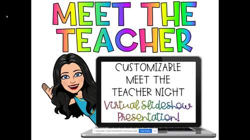 Virtual Meet the Teacher Editable Slideshow Presentation Digital Remote ...