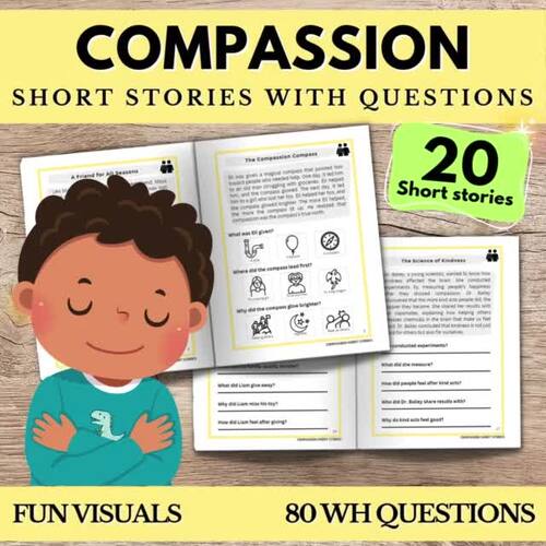 Compassion Short Stories With Questions Worksheets l Autism SEL Social ...
