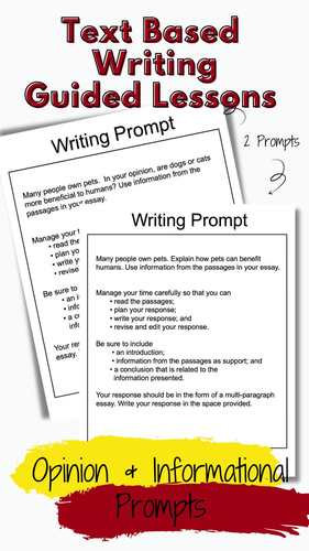 FSA Writing 4th and 5th Grade Guided Text Based Writing Lessons BUNDLE 2